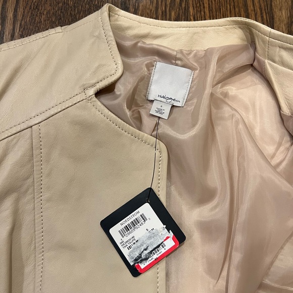 Halogen | Jackets & Coats | Nwt Collarless No Zipper Genuine Leather ...